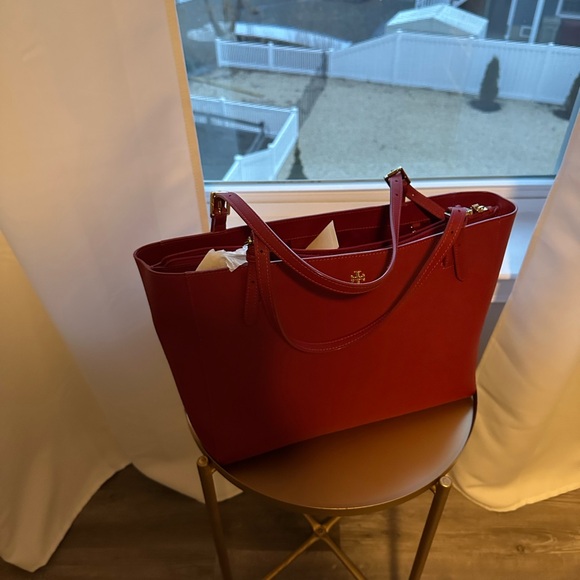 Tory Burch | Bags | Tory Burch Red Leather Tote | Poshmark